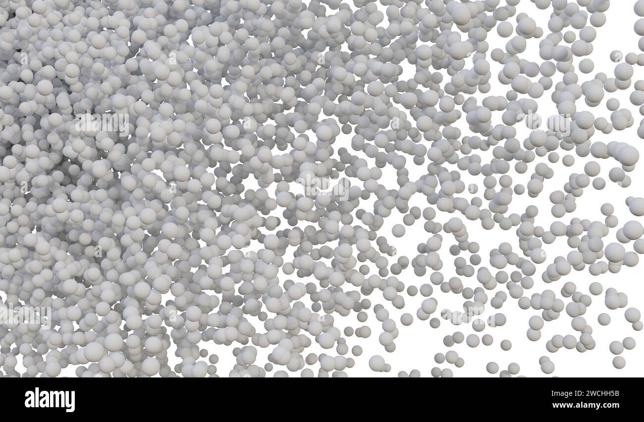 Abstract White 3D Particles Background. Clean Particles. Backdrop of ...