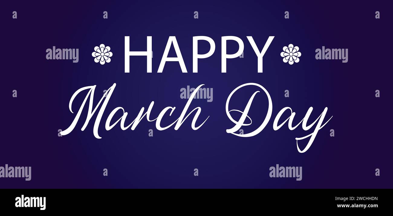 Happy March Stylish Text illustration Design Stock Vector Image & Art ...