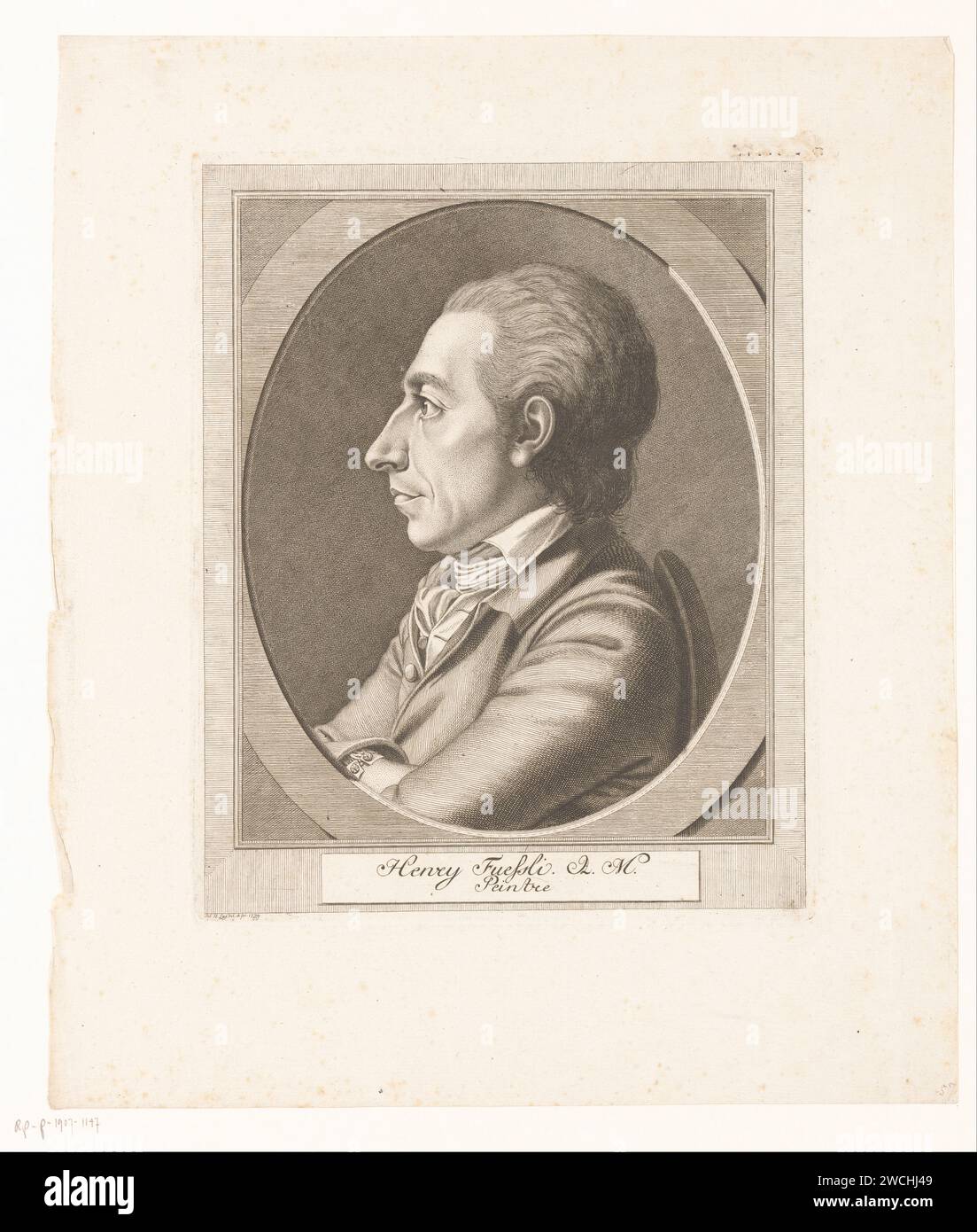 Portrait van Johann Heinrich Füssli, Johann Heinrich Lips, 1779 print paper etching historical ...