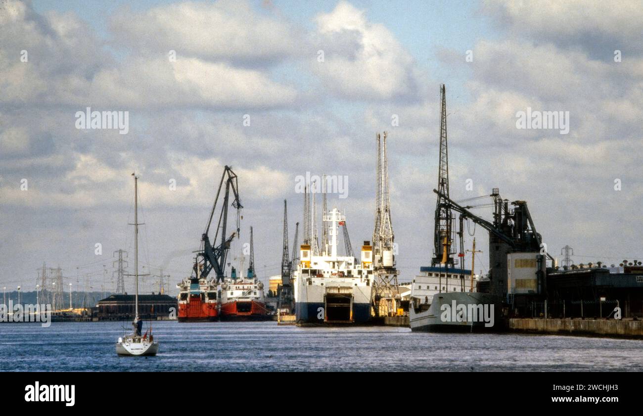 Historic view of the Western Docks at the Port of Southampton showing ...