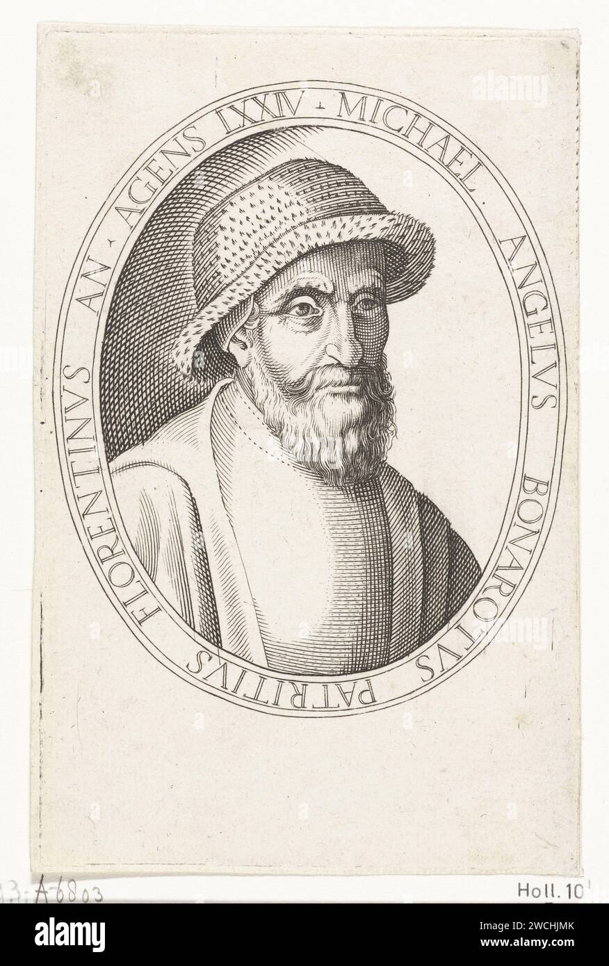 Portret Van Michael Angelo Buonarroti, Jacob Bos (Possibly), After ...