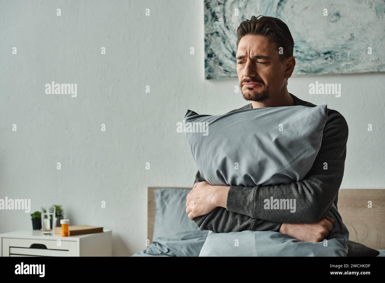 Bearded sad man hi-res stock photography and images - Alamy