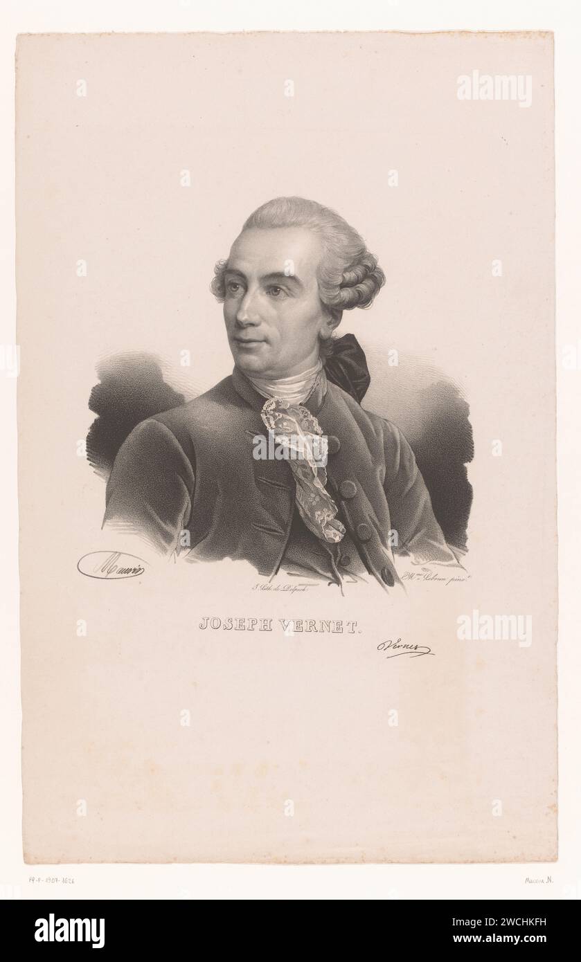 Portret van Claude Joseph Vernet, Nicolas Maurin, After Elisabeth Vigée ...