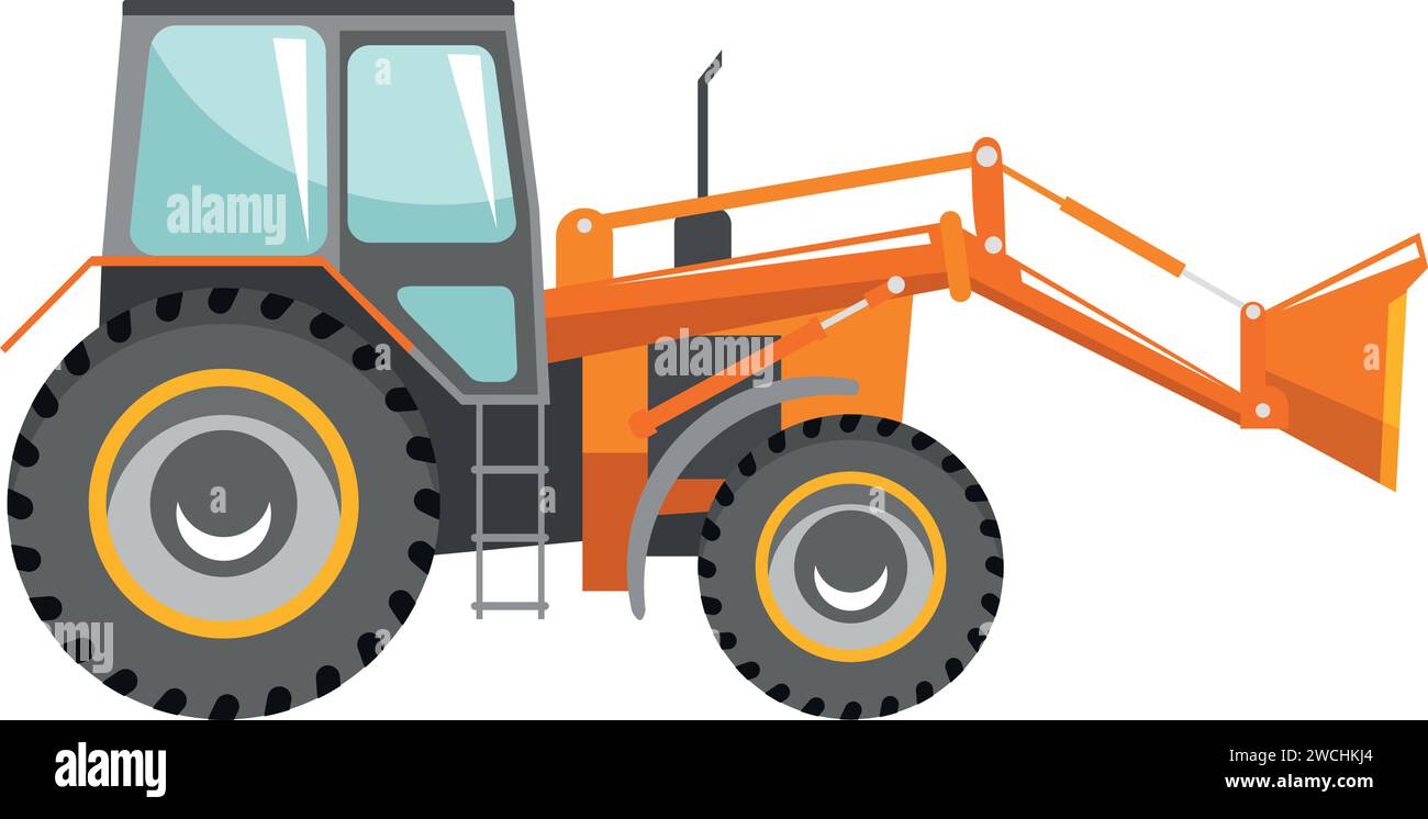 Wheel Loader Icon in Flat Style Stock Vector Image & Art - Alamy