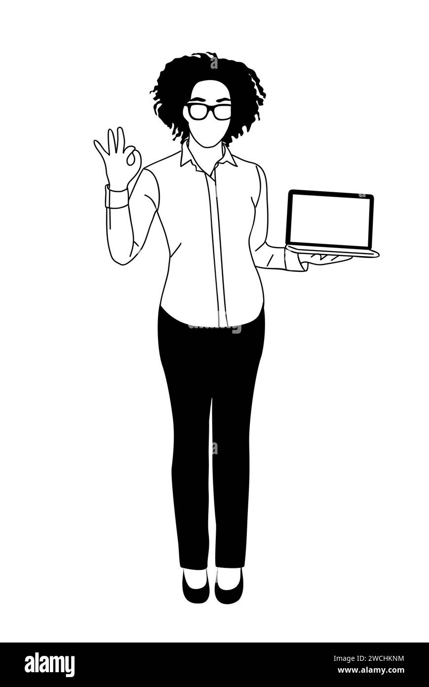 Businesswoman holding showing empty Stock Vector Images - Alamy