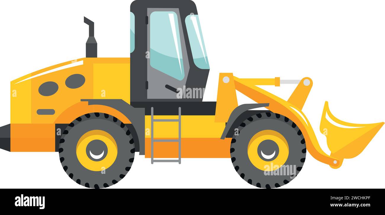 Wheel Loader Icon in Flat Style Stock Vector Image & Art - Alamy