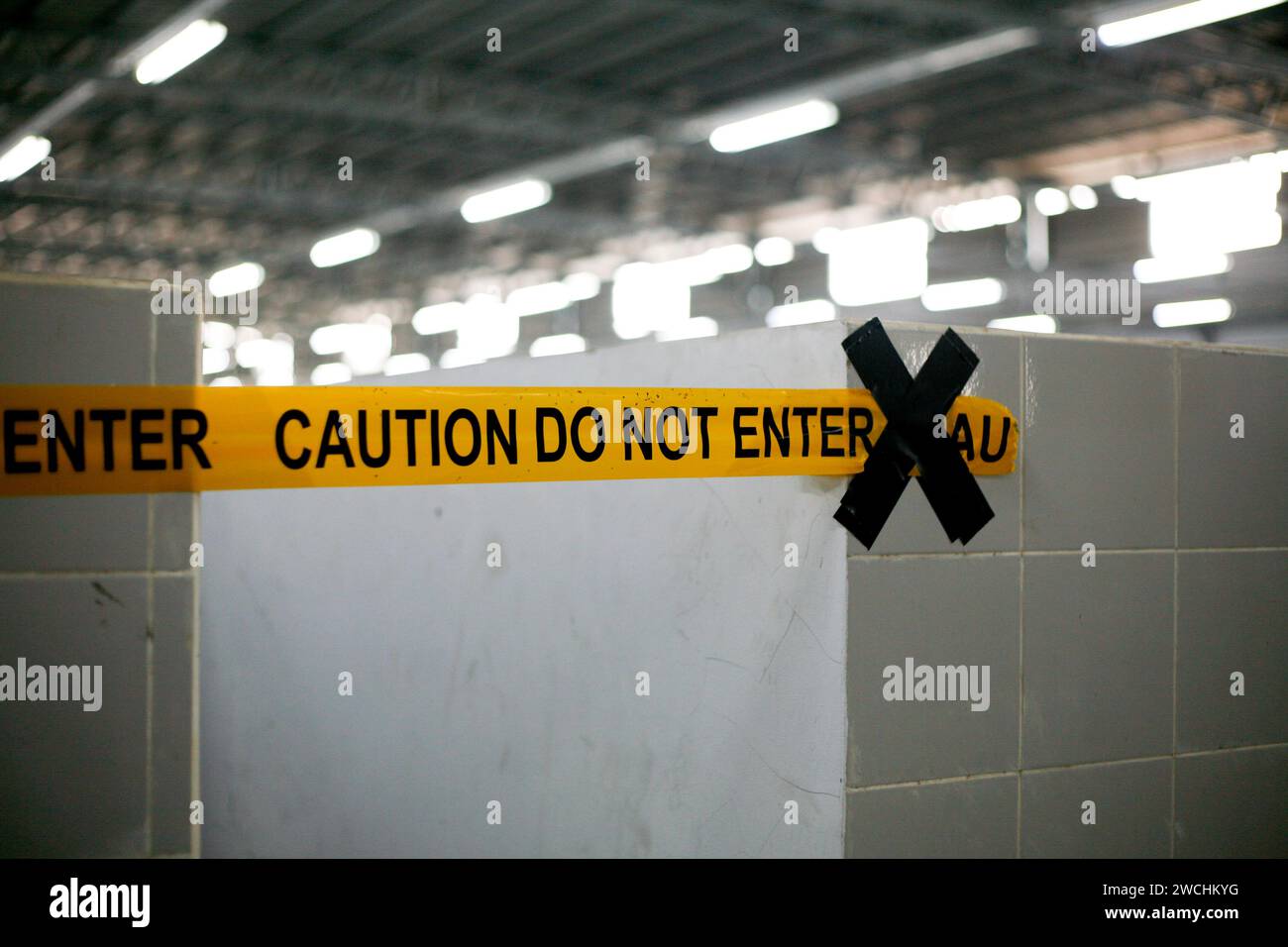 Close up of the caution do not enter Stock Photo - Alamy