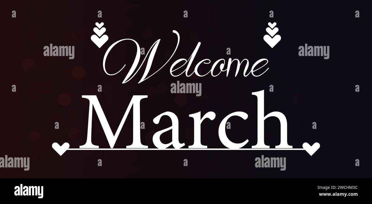 Welcome March Stylish Text illustration Design Stock Vector Image & Art ...