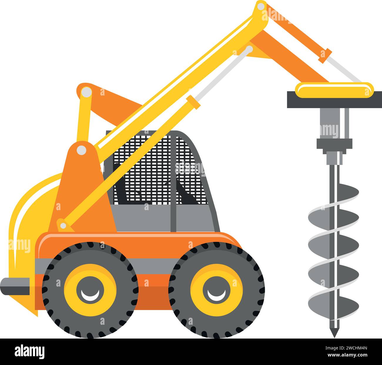 Mobile Drilling Rig Truck Icon in Flat Style Stock Vector Image & Art ...