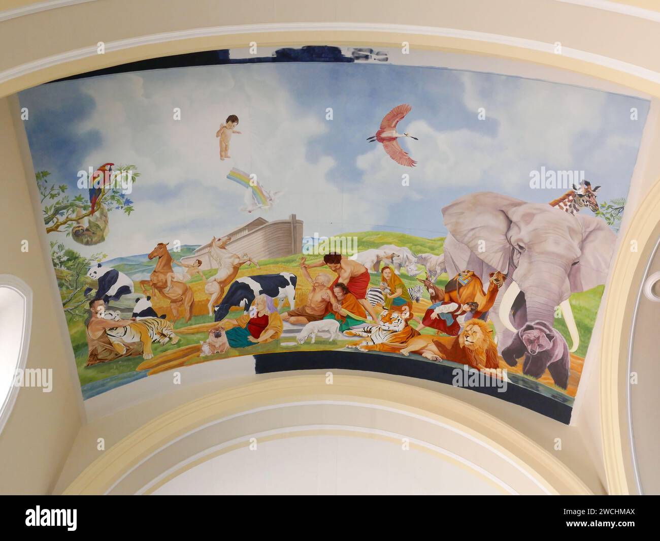 Freshly painted cathedral ceiling inside the Catedral de Nuestra Señora ...