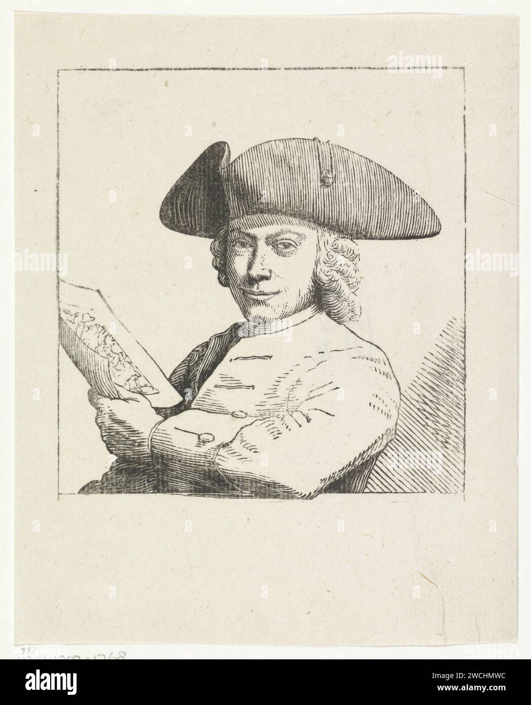 Self -portrait of Cornelis van Noorde, Cornelis van Noorde, 1763 print ...
