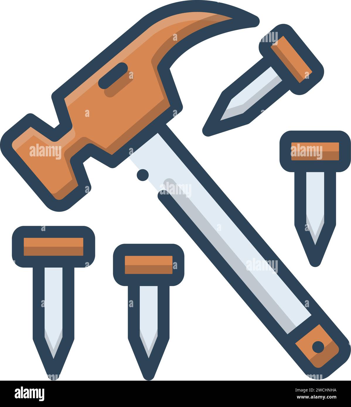 Hammer and nail Stock Vector Images - Alamy