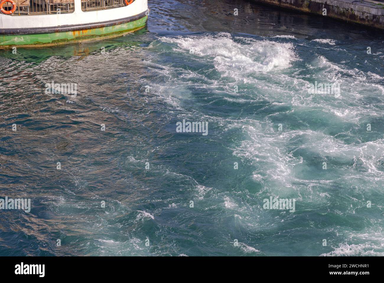 Whirlpool Behind Big Ship Propeller Danger Water Stock Photo - Alamy