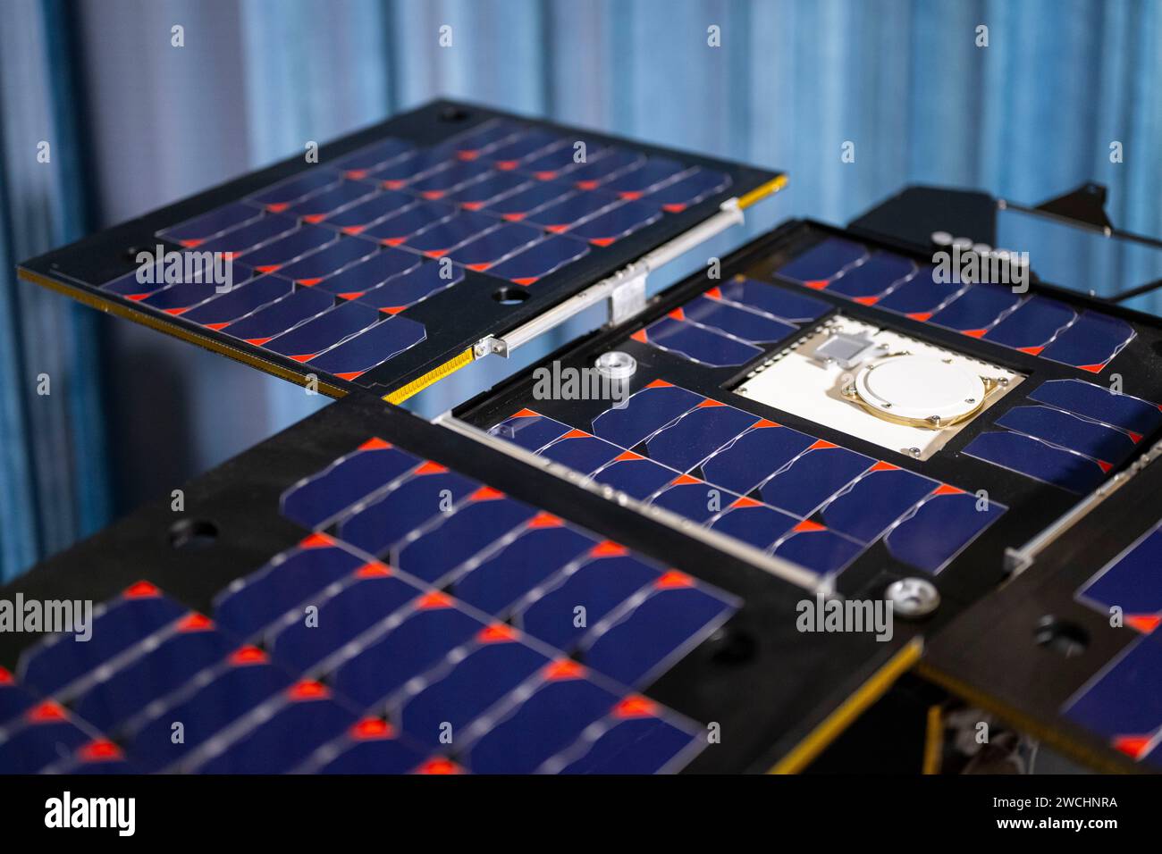 16 January 2024, Bavaria, Weßling: Solar modules on the model of the ...