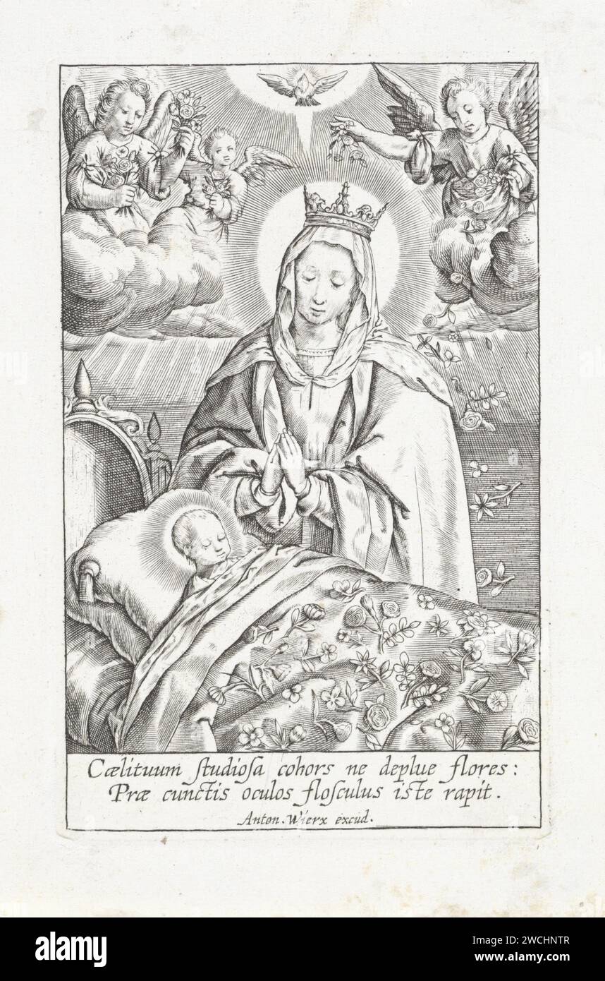 Maria worship the sleeping Christ child, Anonymous, After Antonie Wierix (II), 1565 - Before ...