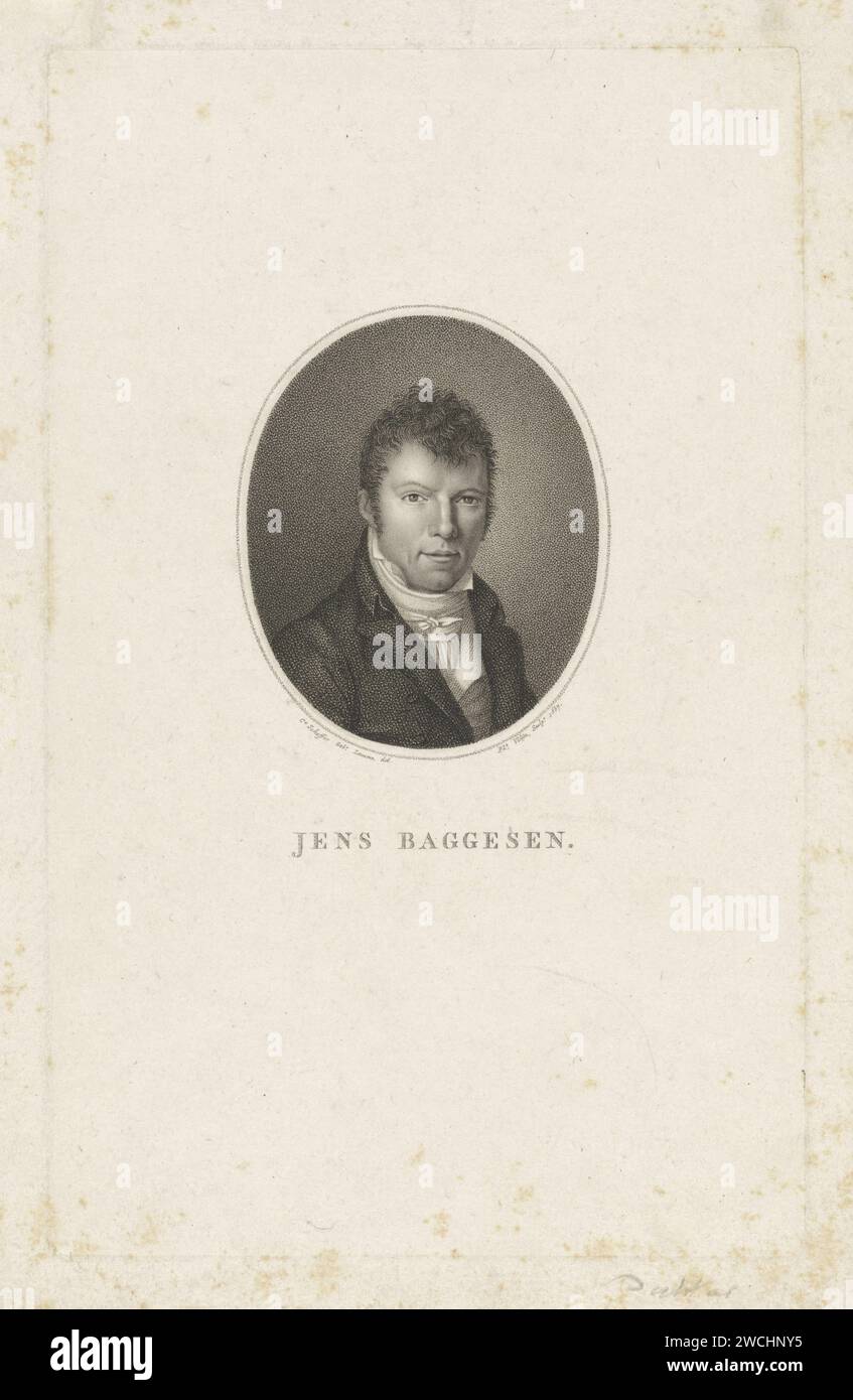 Portrated Van Jens Immanuel Baggesen, Philippus Velijn, After Cornelia ...
