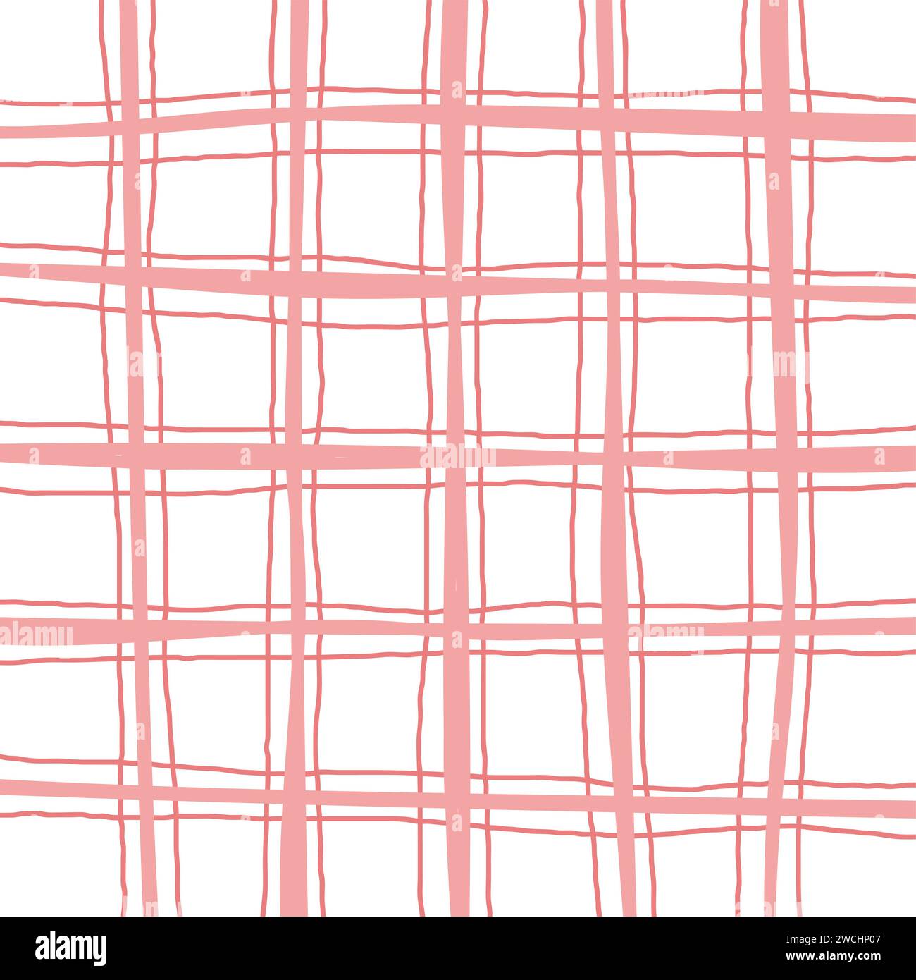 Hand drawn cute squiggle grid. doodle pink, white, red wavy pattern ...