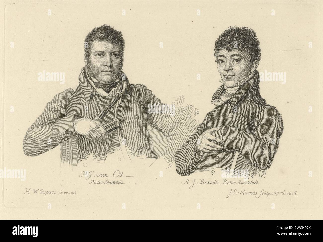 Portraits of Pieter Gerardus van Os and Albertus Jonas Brandt, Jacob ...