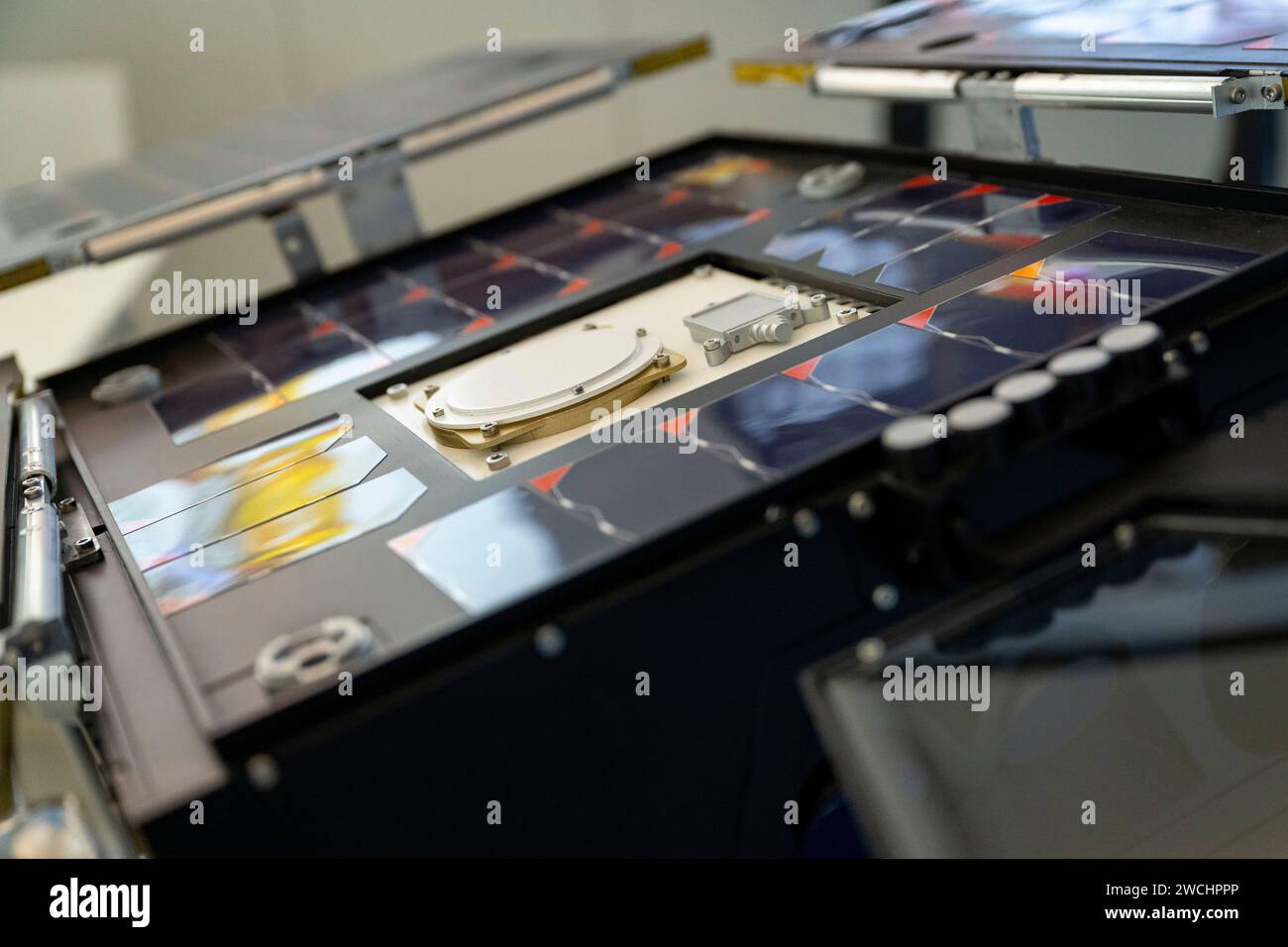 16 January 2024, Bavaria, Weßling: Solar modules on the model of the ...