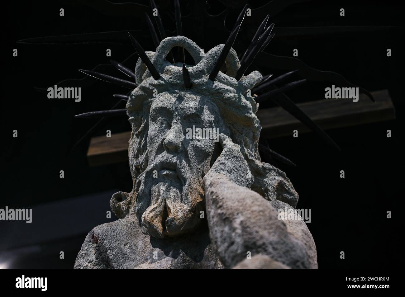 LVIV, UKRAINE - JANUARY 15, 2024 - The restored Pensive Christ ...