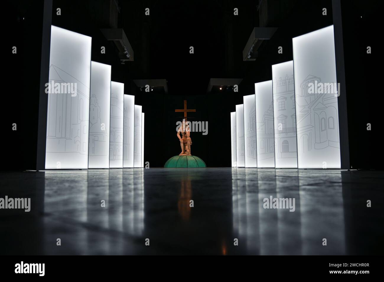 LVIV, UKRAINE - JANUARY 15, 2024 - The restored Pensive Christ ...