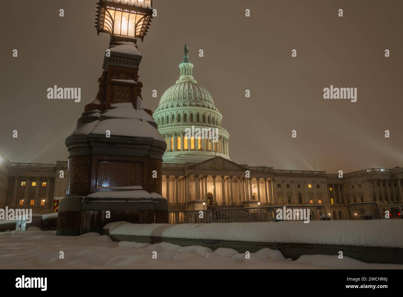 Snowfall in DC. Winter in American Capitol Washington D.C. Capitol ...