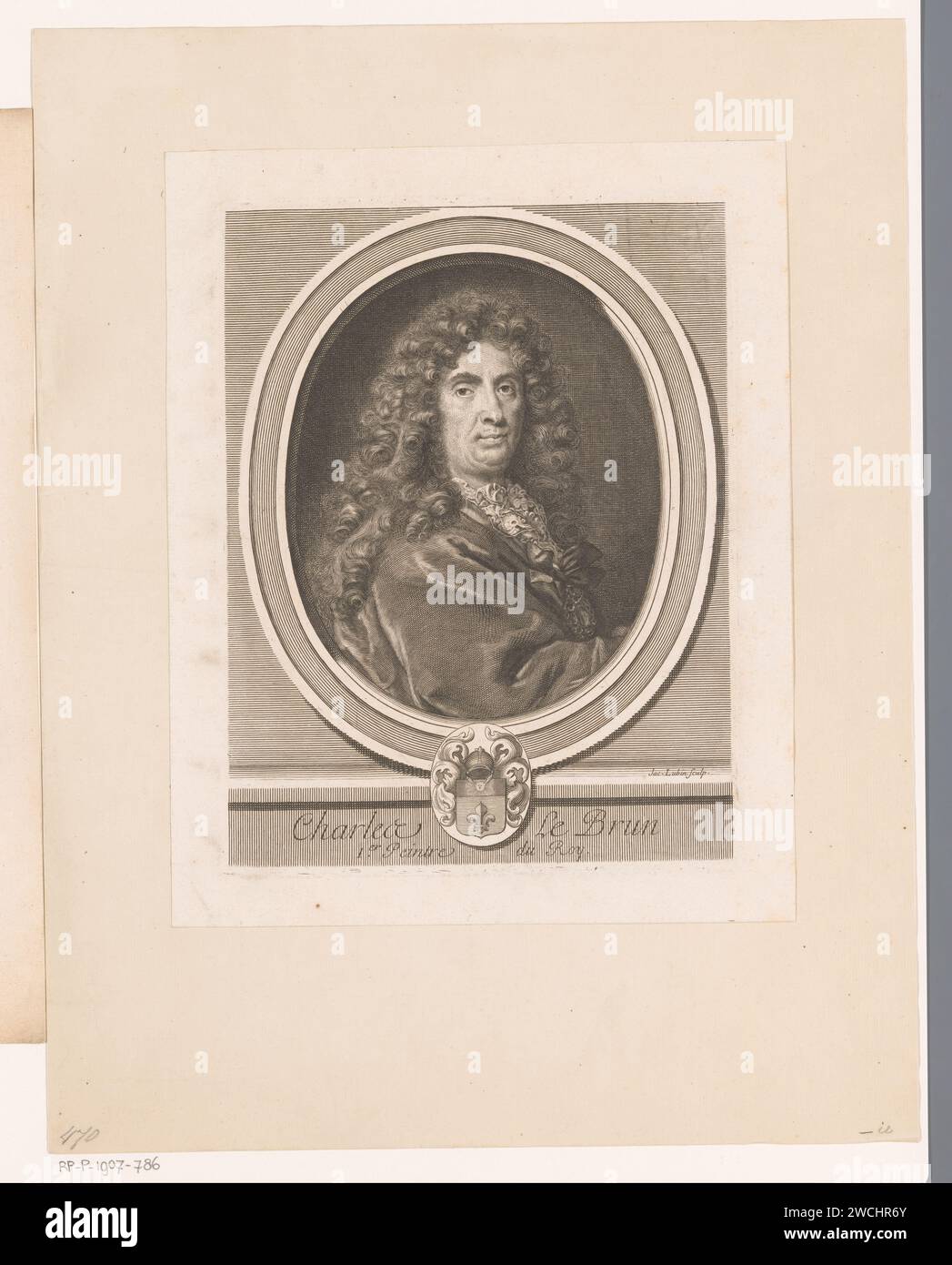 Portret van Charles Le Brun, Jacques Lubin, 1696 - 1700 print Paris ...