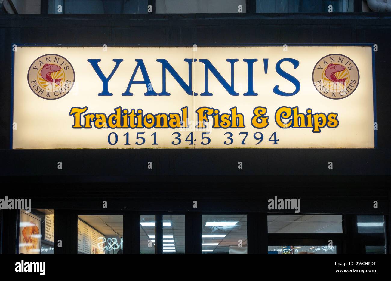 Yanni's Traditional Fish & Chips Liverpool Stock Photo - Alamy