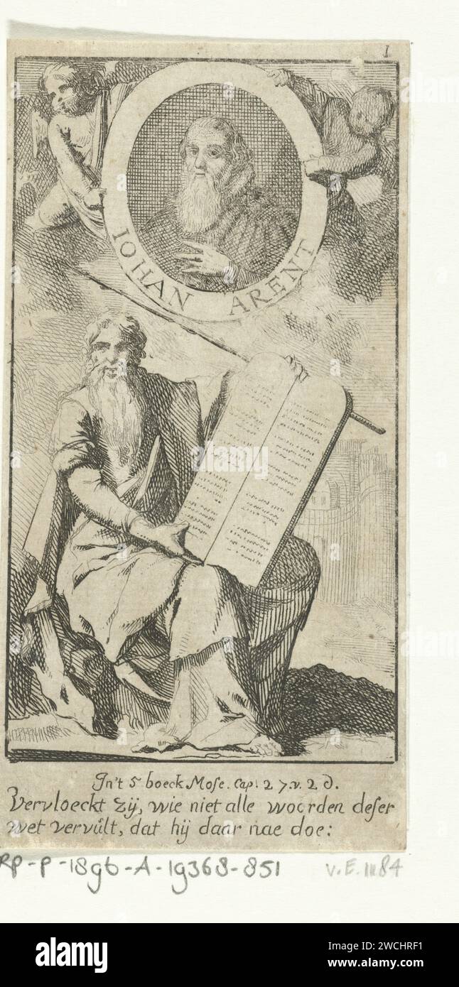 Moses with the Tables of the Law, Jan Luyken, 1691 print Moses with the ...