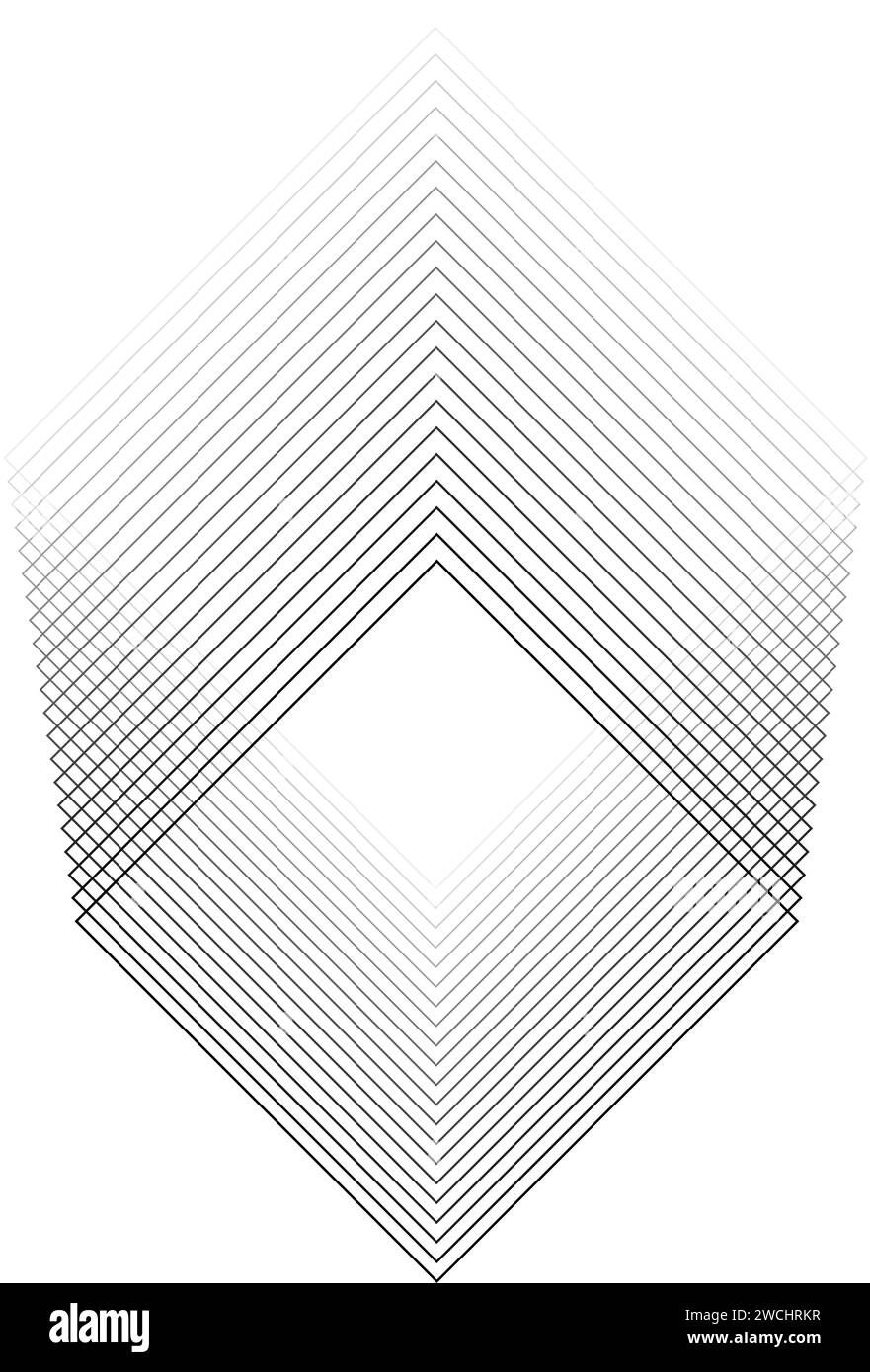 Thin black outline square with blend gradient effect to white. Abstract ...