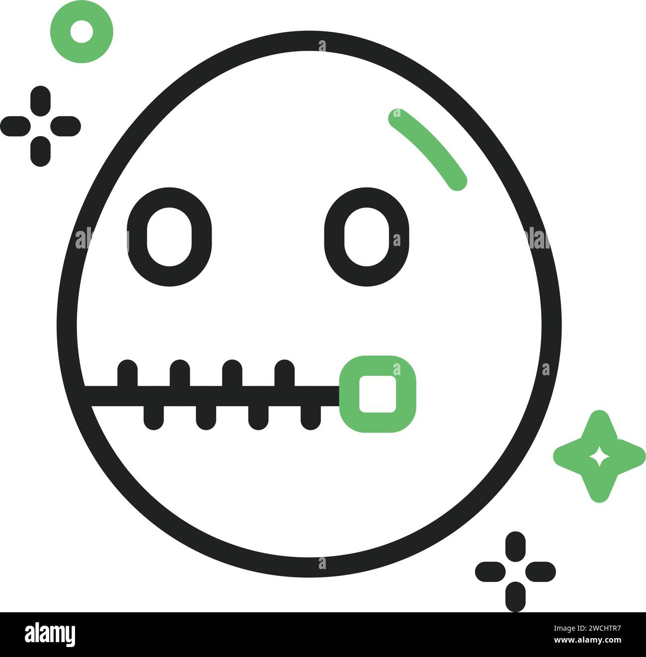 Zipper-Mouth Face icon vector image Stock Vector Image & Art - Alamy