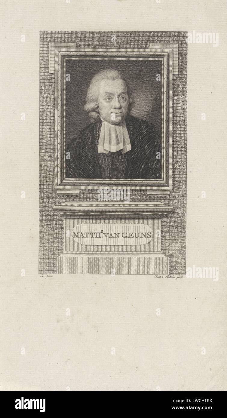 Portrait of Matthias van Geuns, Reinier Vinkeles (I), after ...