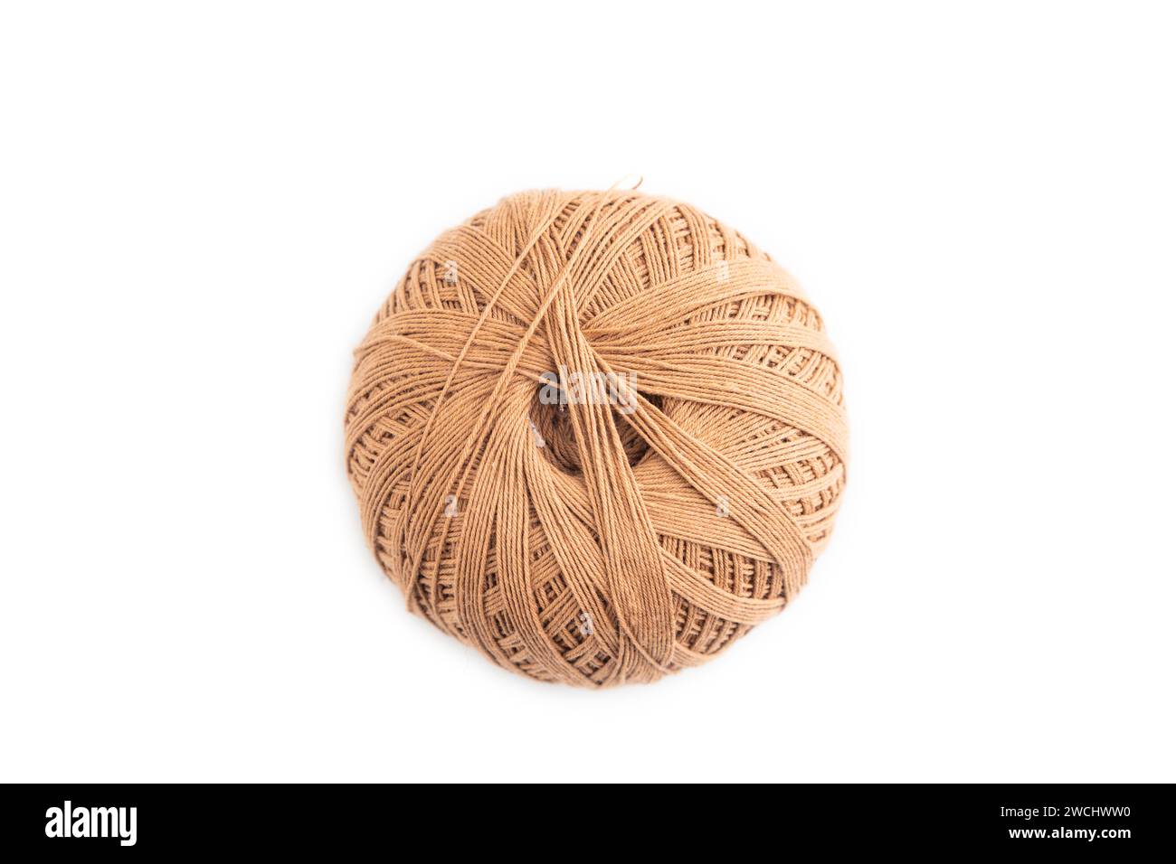 spool of thread isolated on white background. Top view, flat lay, close ...