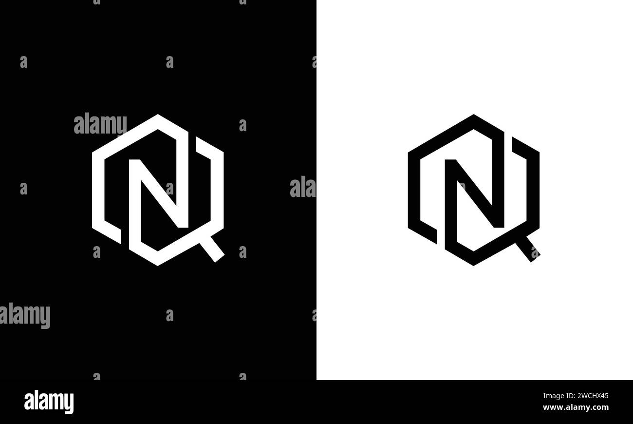 Qn minimal logo Black and White Stock Photos & Images - Alamy