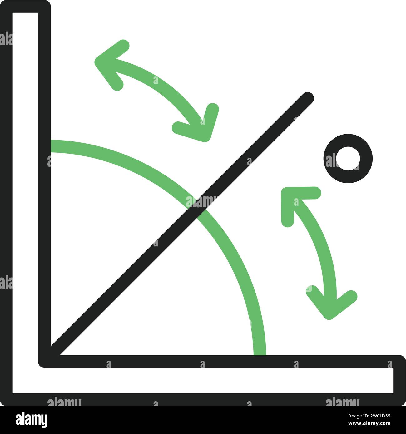 Ruler angle icon outline Cut Out Stock Images & Pictures - Alamy