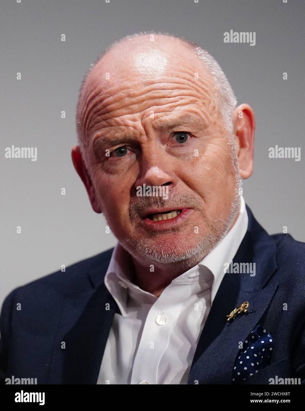 Ieuan Evans speaks to the media during a press conference at The Cinema ...