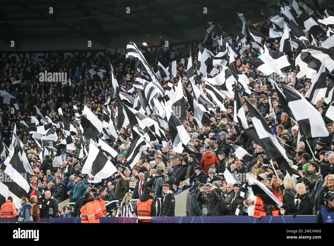 Newcastle united crowd flags hi-res stock photography and images - Alamy