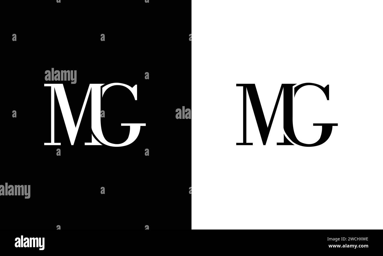 Elegant MG Letter Linked Monogram Logo Design Stock Vector Image & Art ...