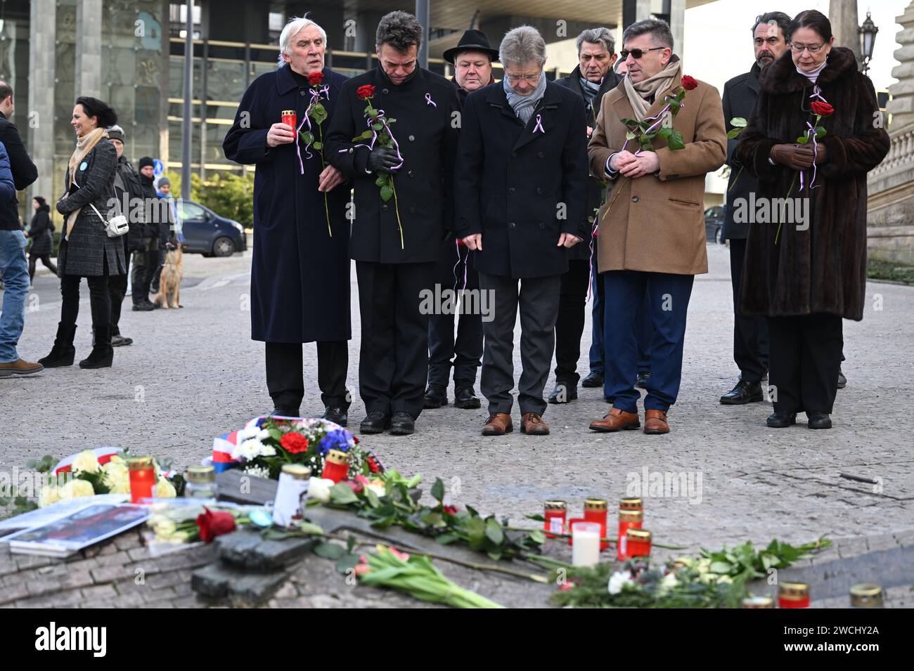 Prague, Czech Republic. 16th Jan, 2024. L-R Czech Senator Jiri Ruzicka ...