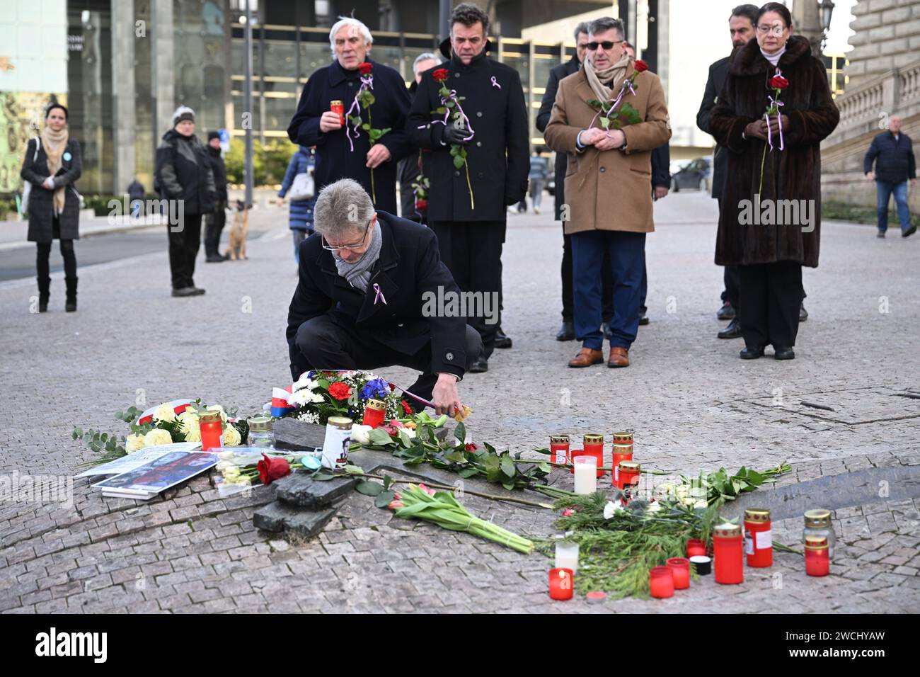 Prague, Czech Republic. 16th Jan, 2024. L-R Senate President Milos ...