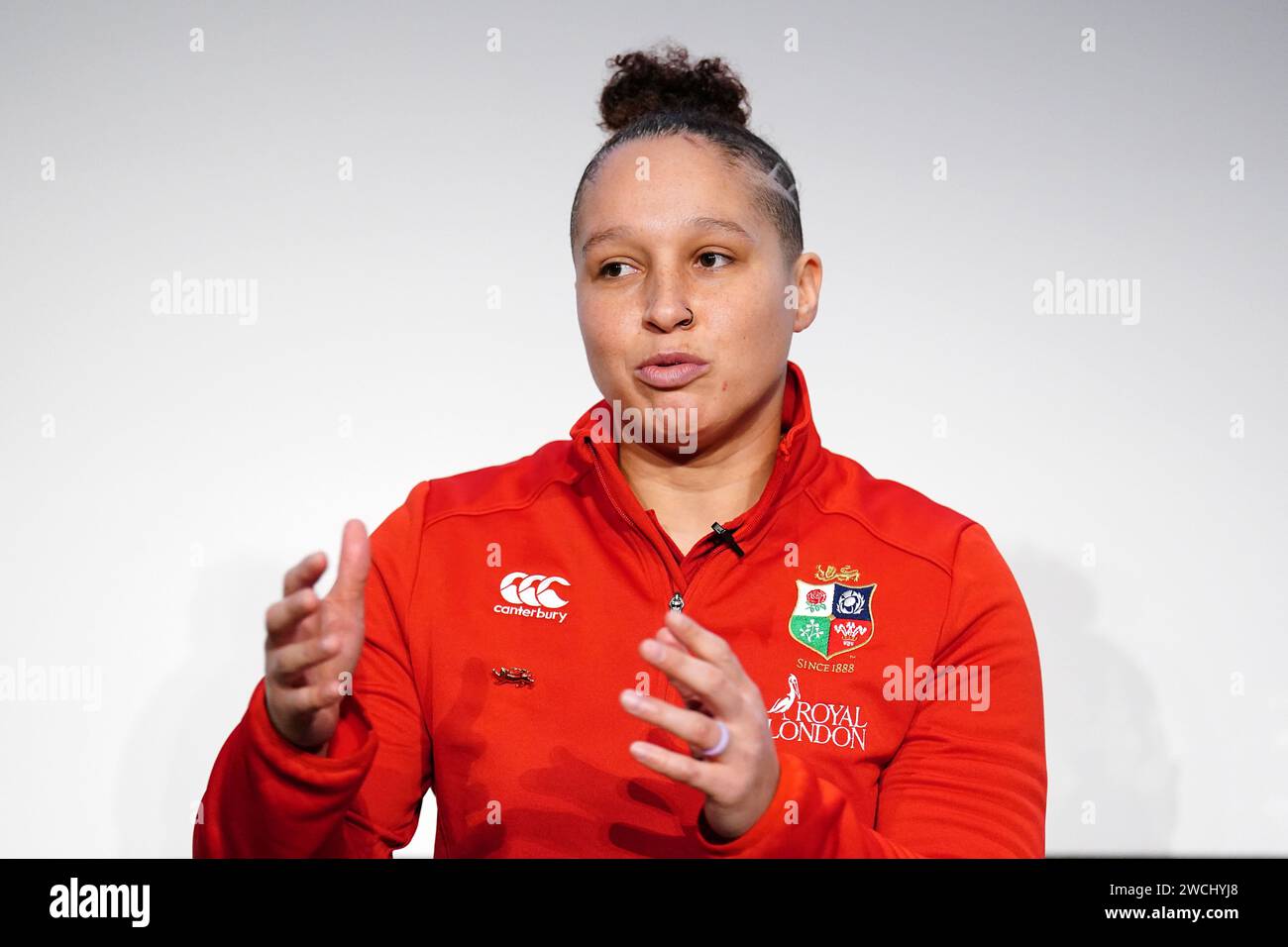 Shaunagh Brown speaks to the media during a press conference at The ...