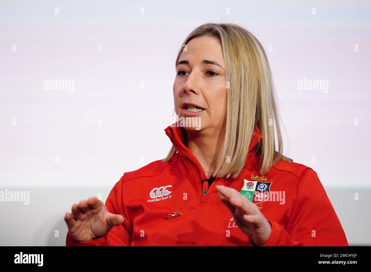 Elinor Snowsill speaks to the media during a press conference at The ...