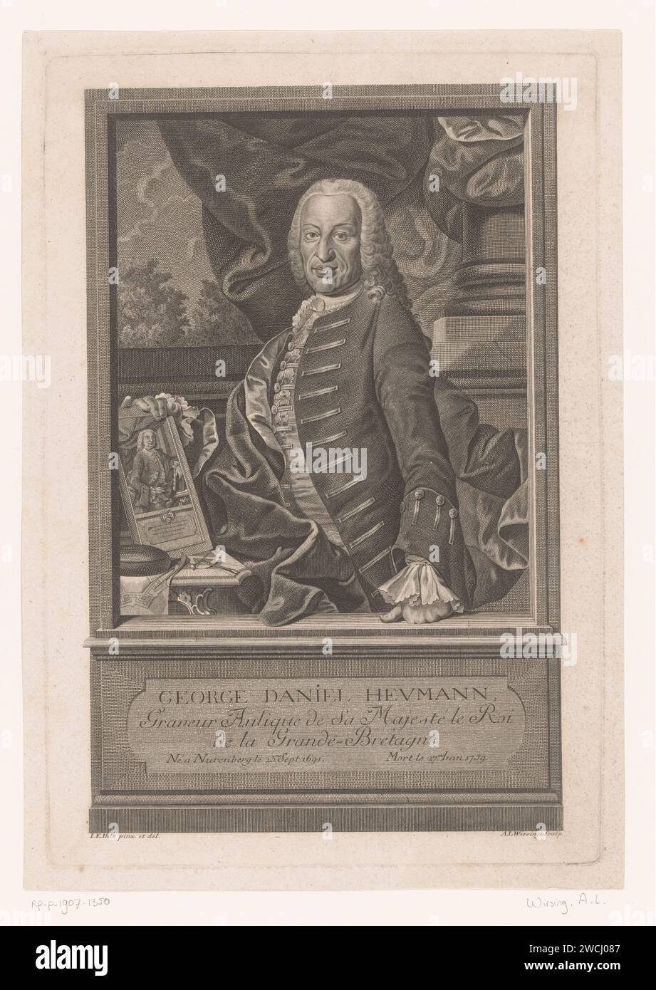 PortraT van Georg Daniel Heumann, Adam Ludwig Wirsing, after Johann ...