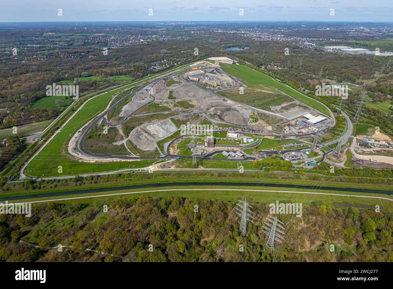 Aerial photograph, Central Landfill Emscherbruch ZDE, River Emscher ...