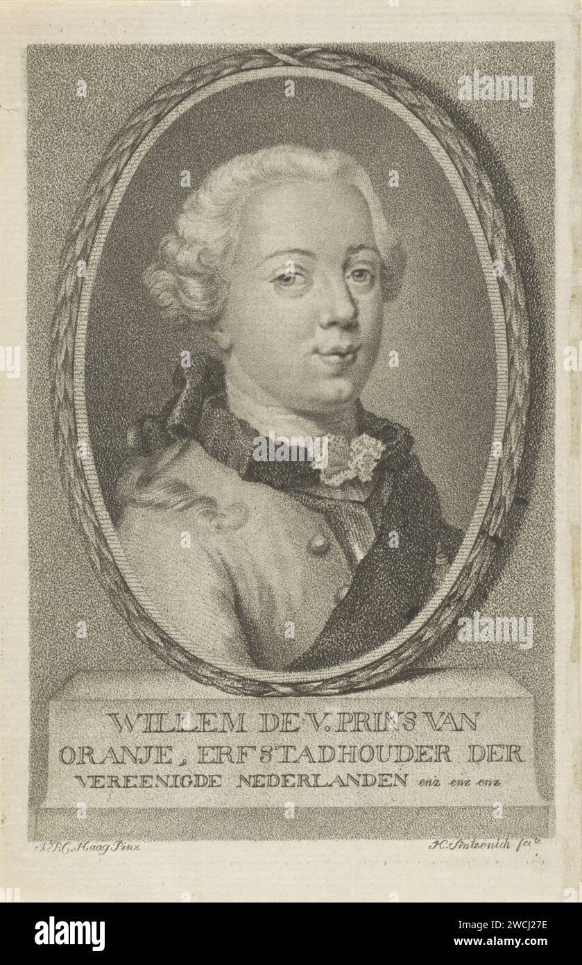 Portrait of Willem V, Prince of Oranje-Nassau, Heinrich Sintzenich ...