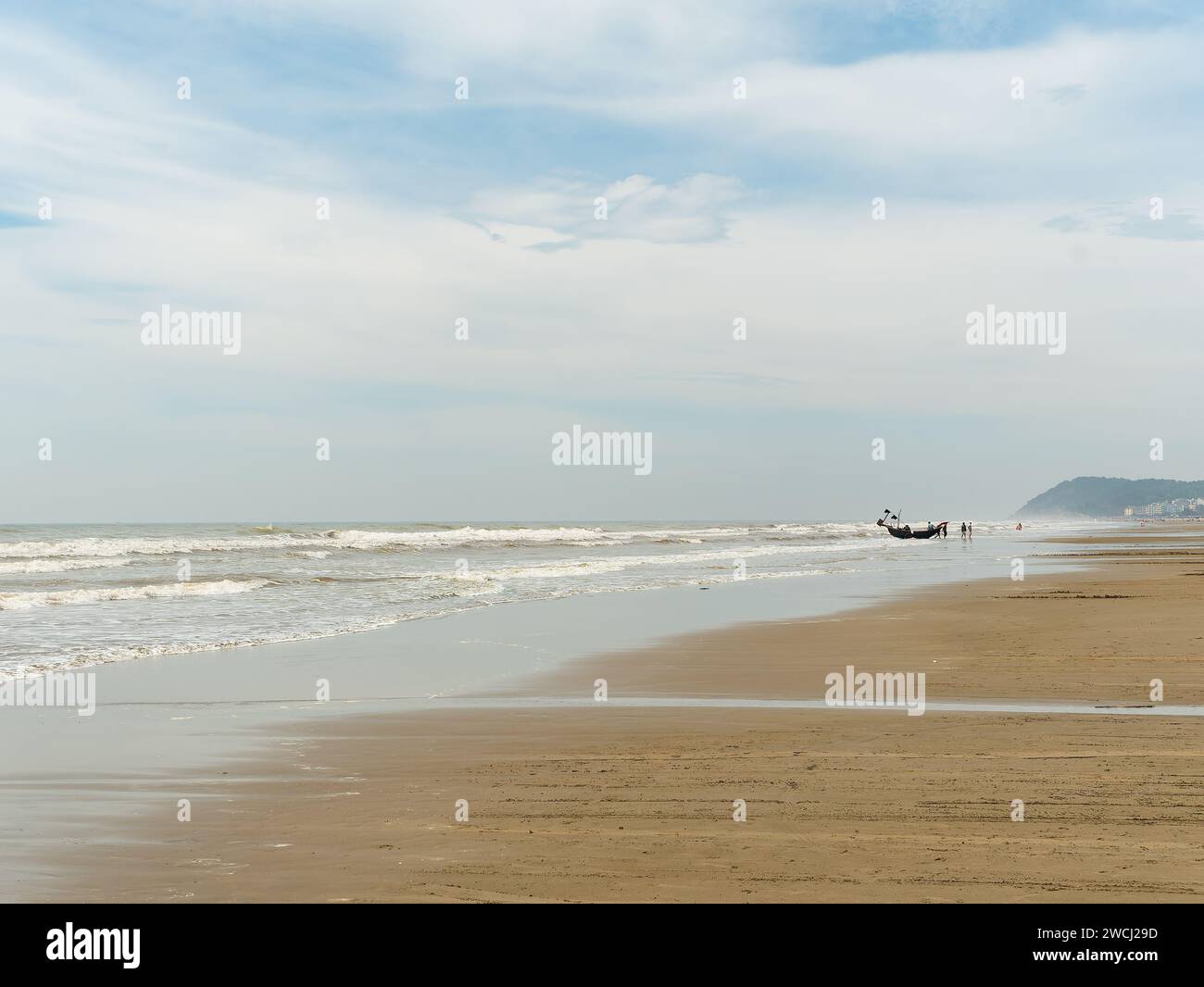 Sam Son Beach, Thanh Hoa, Vietnam, a popular resort town in Northern ...