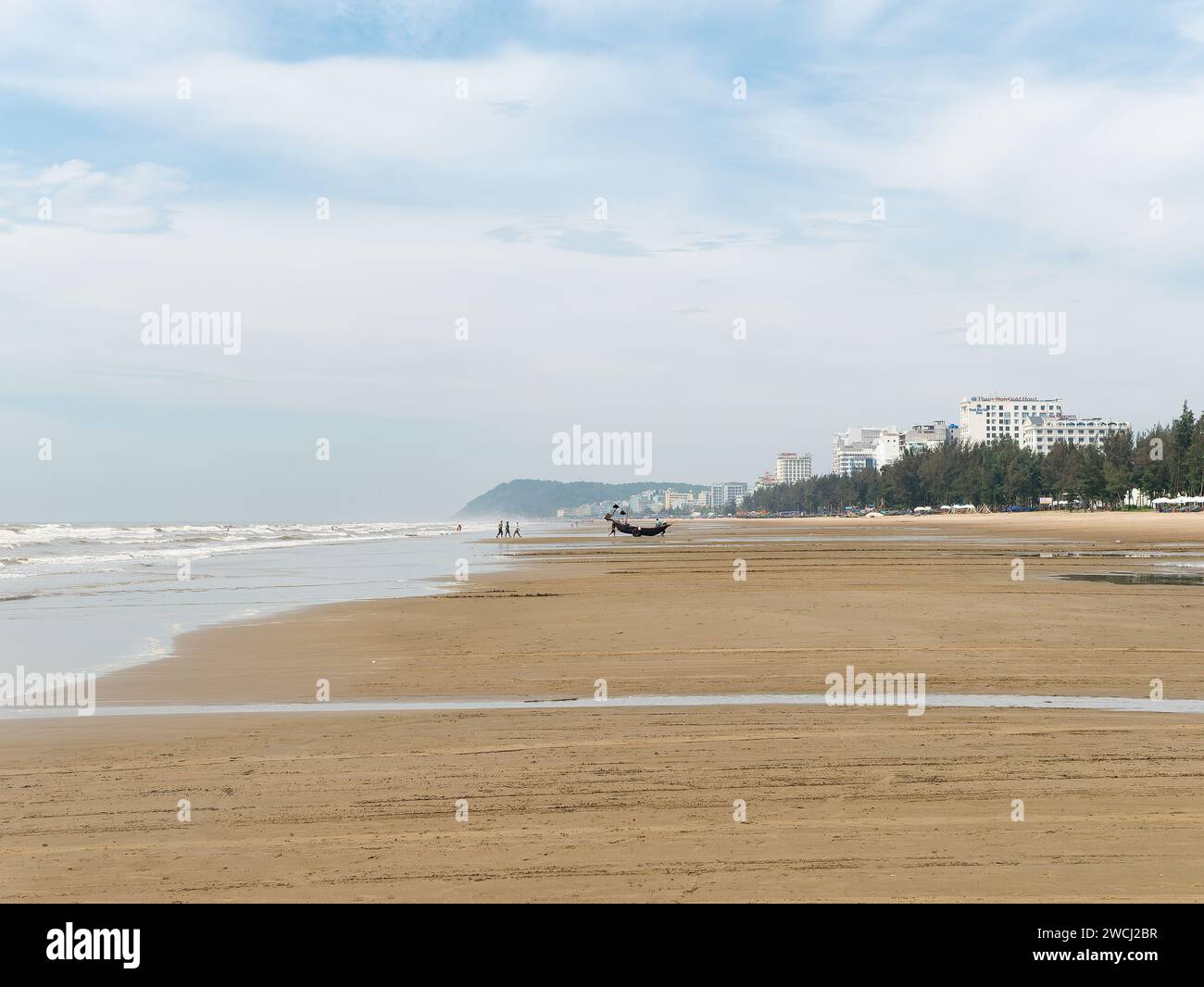 Sam Son Beach, Thanh Hoa, Vietnam, a popular resort town in Northern ...