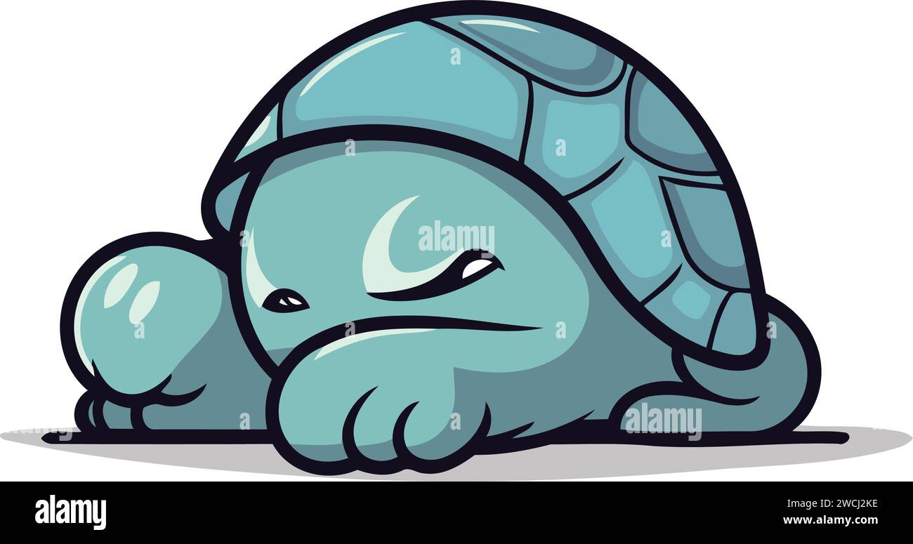 Cute cartoon tortoise. Vector illustration isolated on white background ...