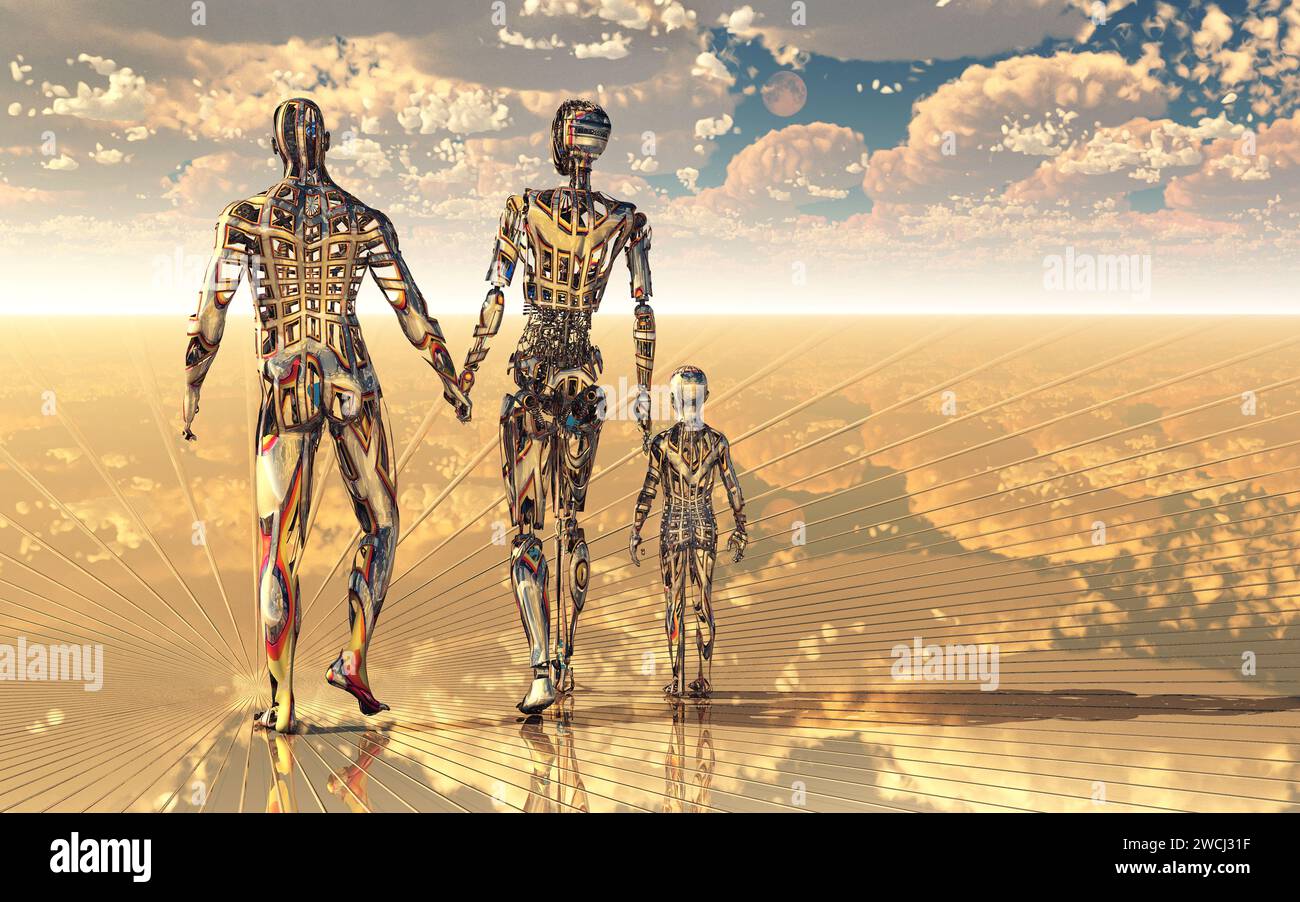 A Transhuman Family Stock Photo - Alamy