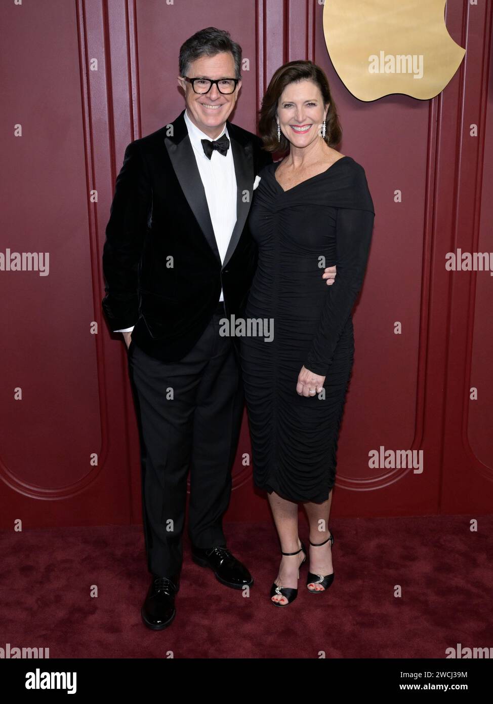 Hollywood, California, USA. 15th Jan, 2024. Stephen Colbert and Evelyn ...